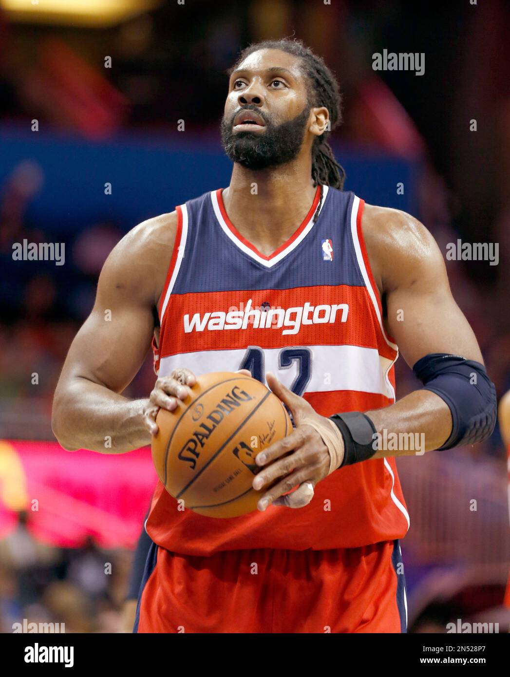 Washington Wizards forward Nene Hilario of Brazil (42) during an NBA ...
