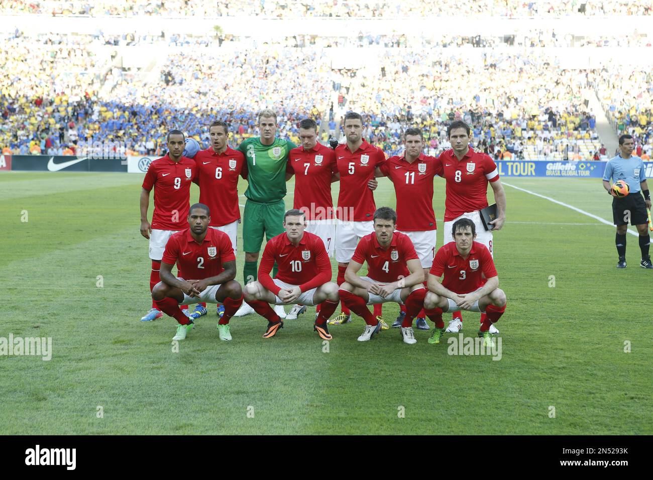 The English national soccer team poses for a picture before the start ...