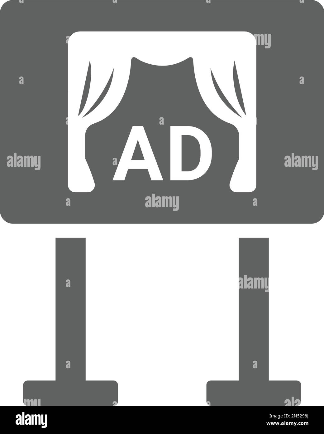 Advertisement, banner, billboard icon is isolated on white background ...