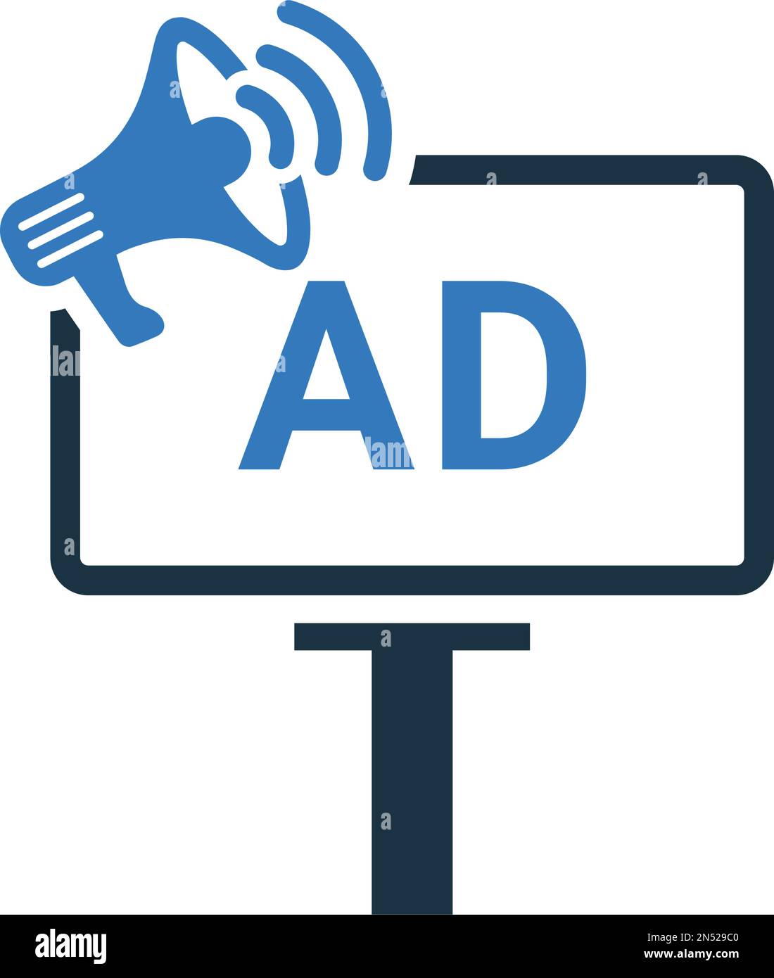 Ad, board, marketing icon is isolated on white background. Use for ...