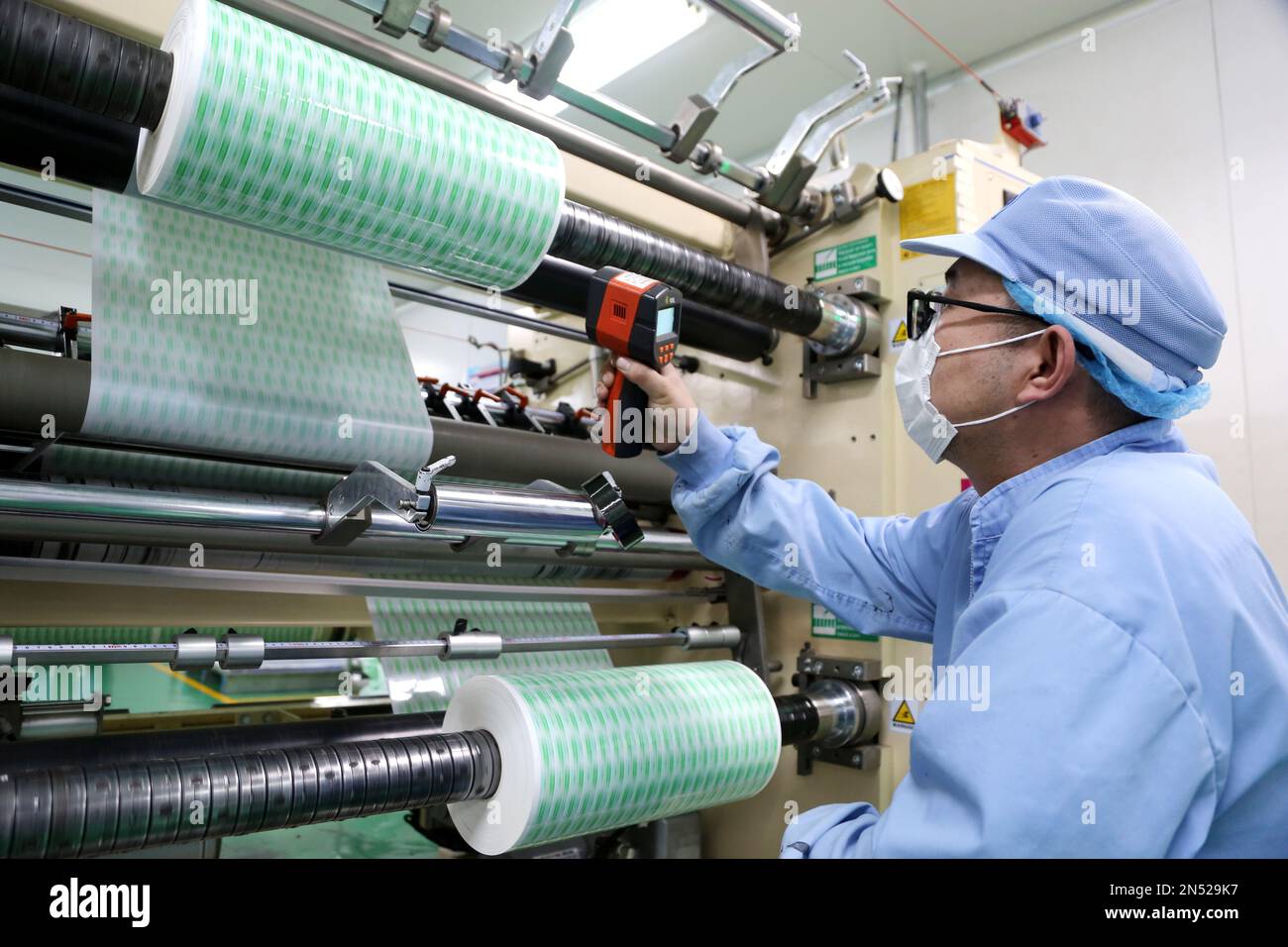 LIANYUNGANG, CHINA - FEBRUARY 9, 2023 - A worker works on a production ...