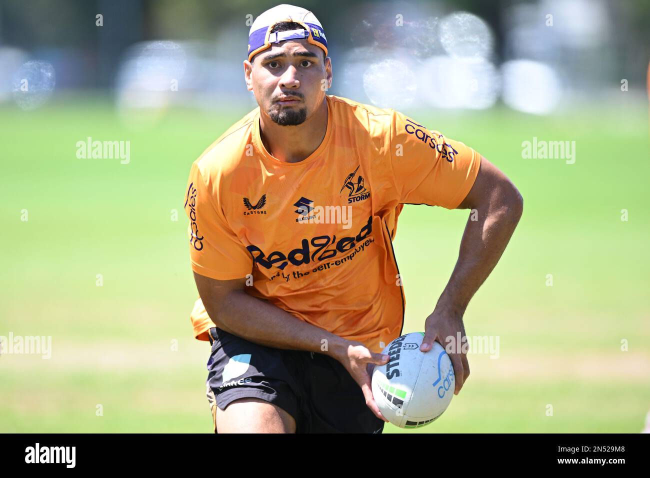 Eliesa Katoa of the Melbourne Storm in action during a Melbourne Storm ...