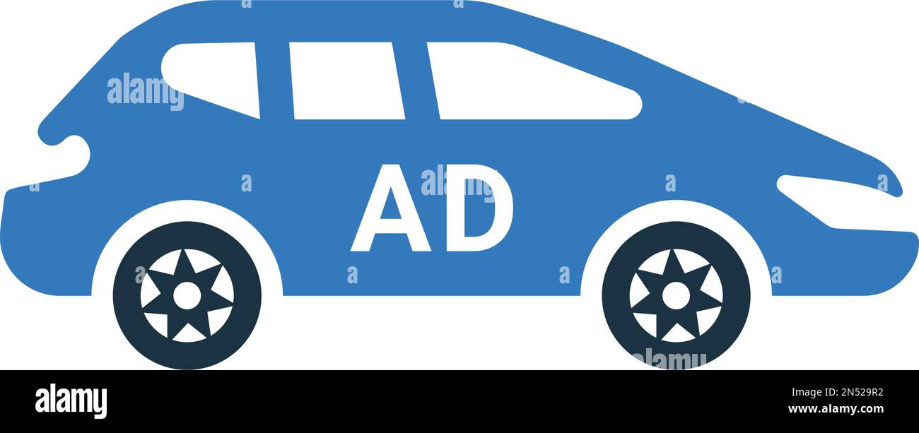 Advertising, car, ad icon is isolated on white background. Use for ...