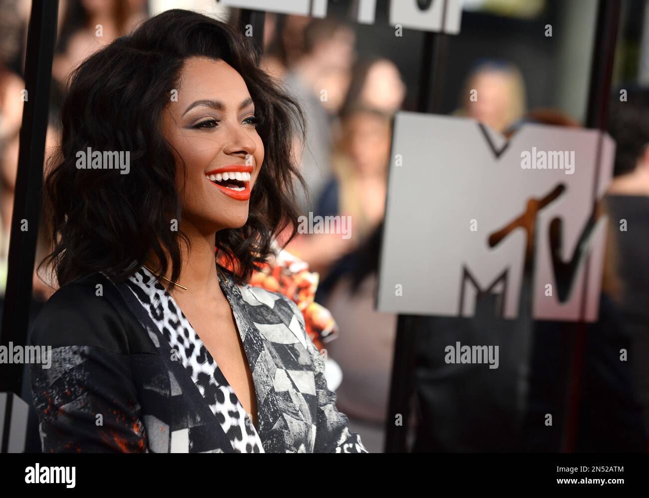 Kat Graham arrives at the MTV Movie Awards on Sunday, April 13, 2014 ...