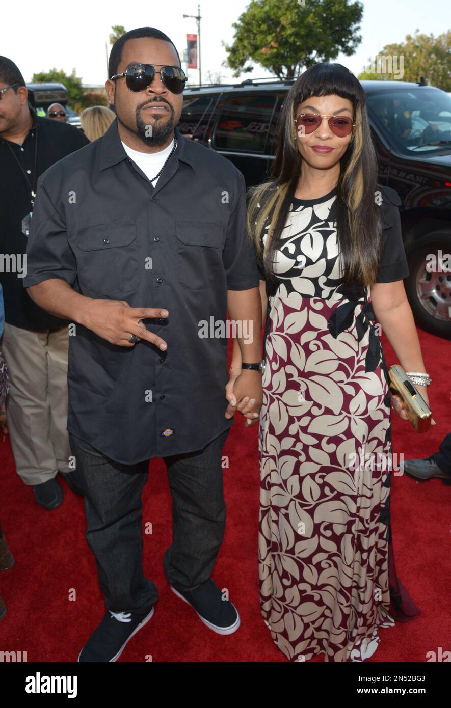 Ice Cube, left, and Kimberly Woodruff arrive at the 2014 MTV Movie ...