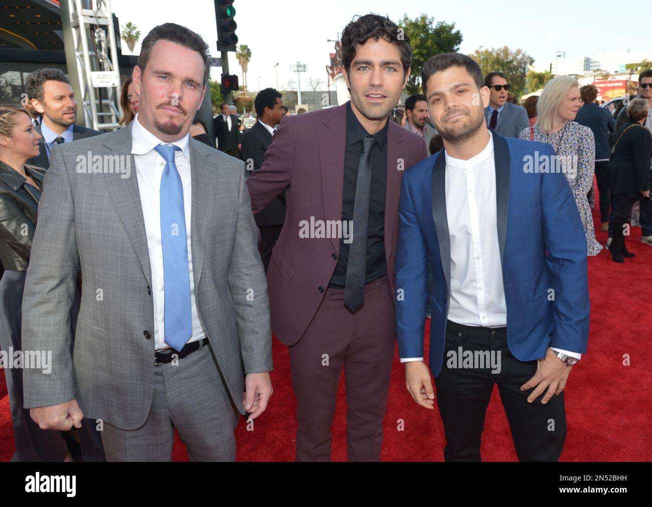From left, Kevin Dillon, Adrian Grenier and Jerry Ferrara arrive at the ...