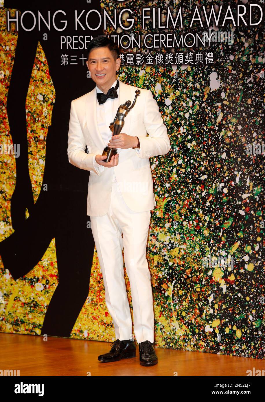Hong Kong actor Nick Cheung Ka-fai poses after winning the Best Actor ...