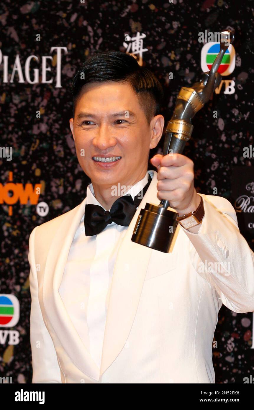 Hong Kong actor Nick Cheung Ka-fai poses after winning the Best Actor ...