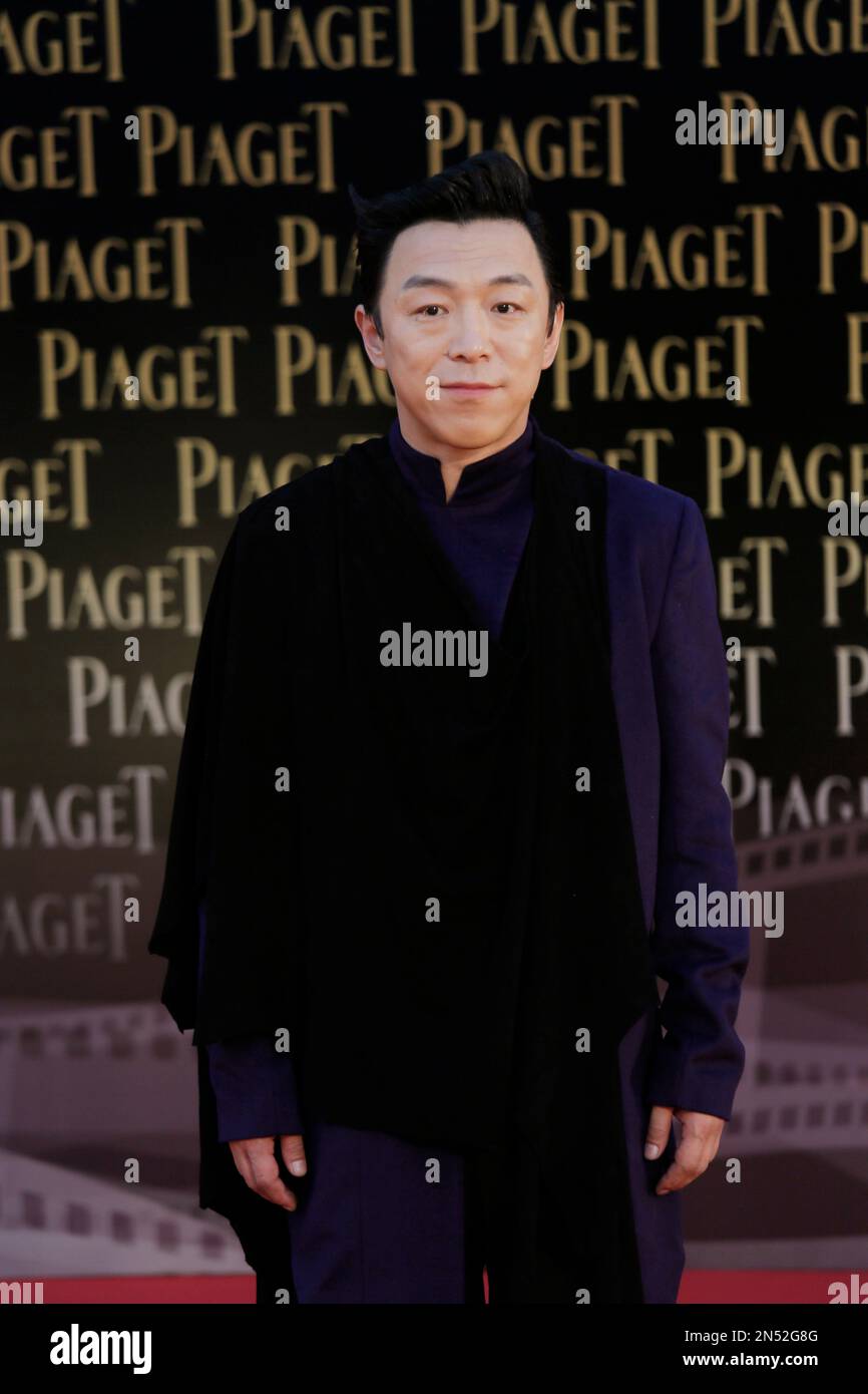 Chinese actor Huang Bo poses on the red carpet of the 33rd Hong Kong ...