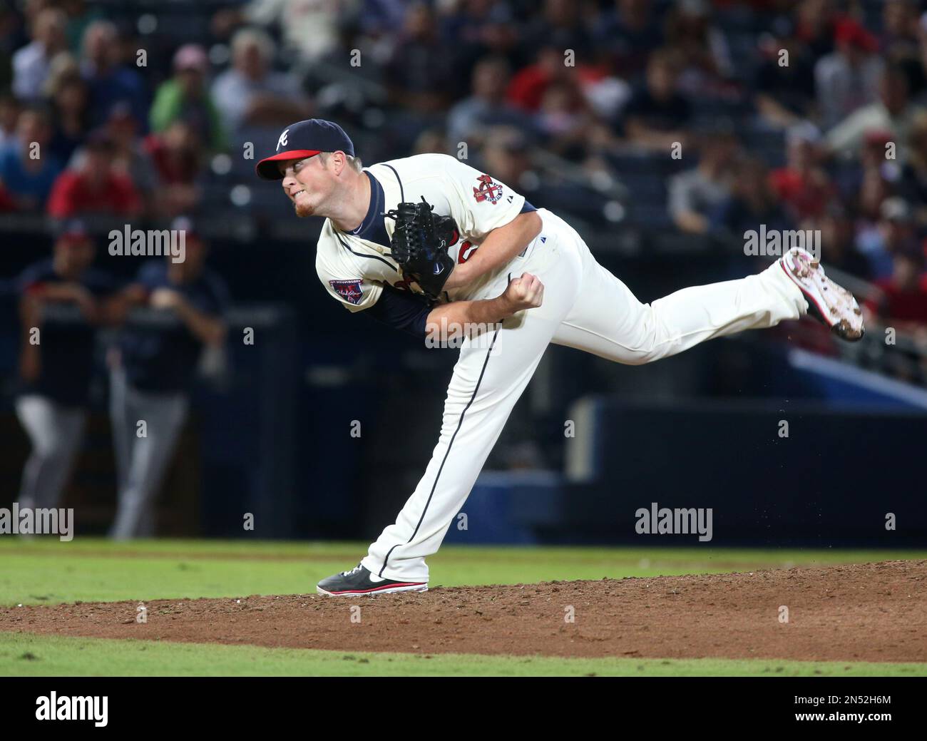 Atlanta Braves relief pitcher Craig Kimbrel (46) delivers in the ninth ...