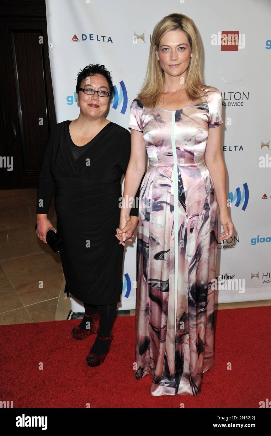 Rena Brannan, left, and Sophie Ward arrive at the 25th Annual GLAAD ...