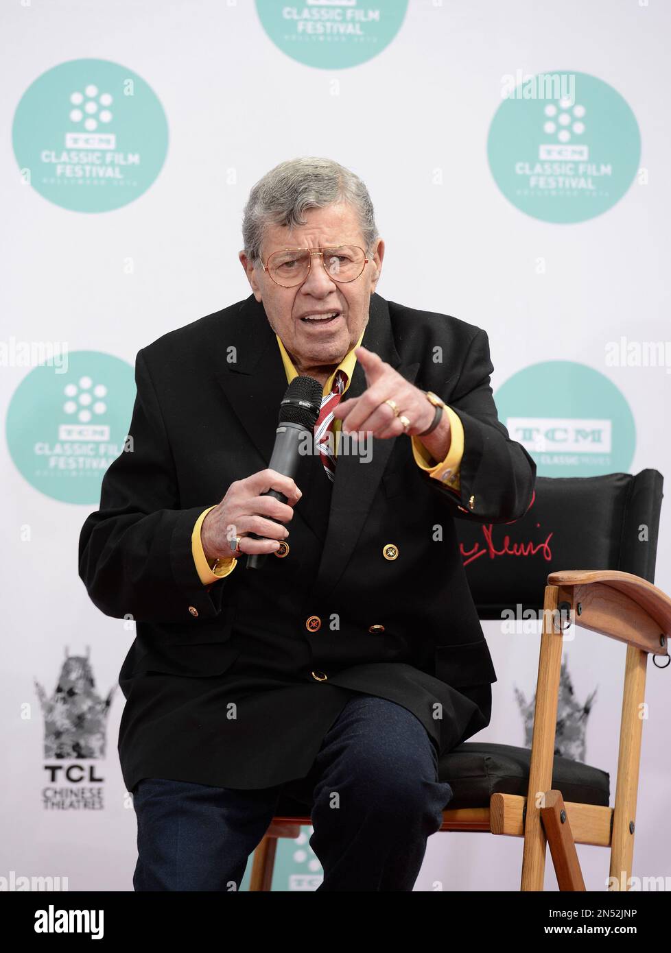 Actor and comedian Jerry Lewis is honored with a hand and footprint ...