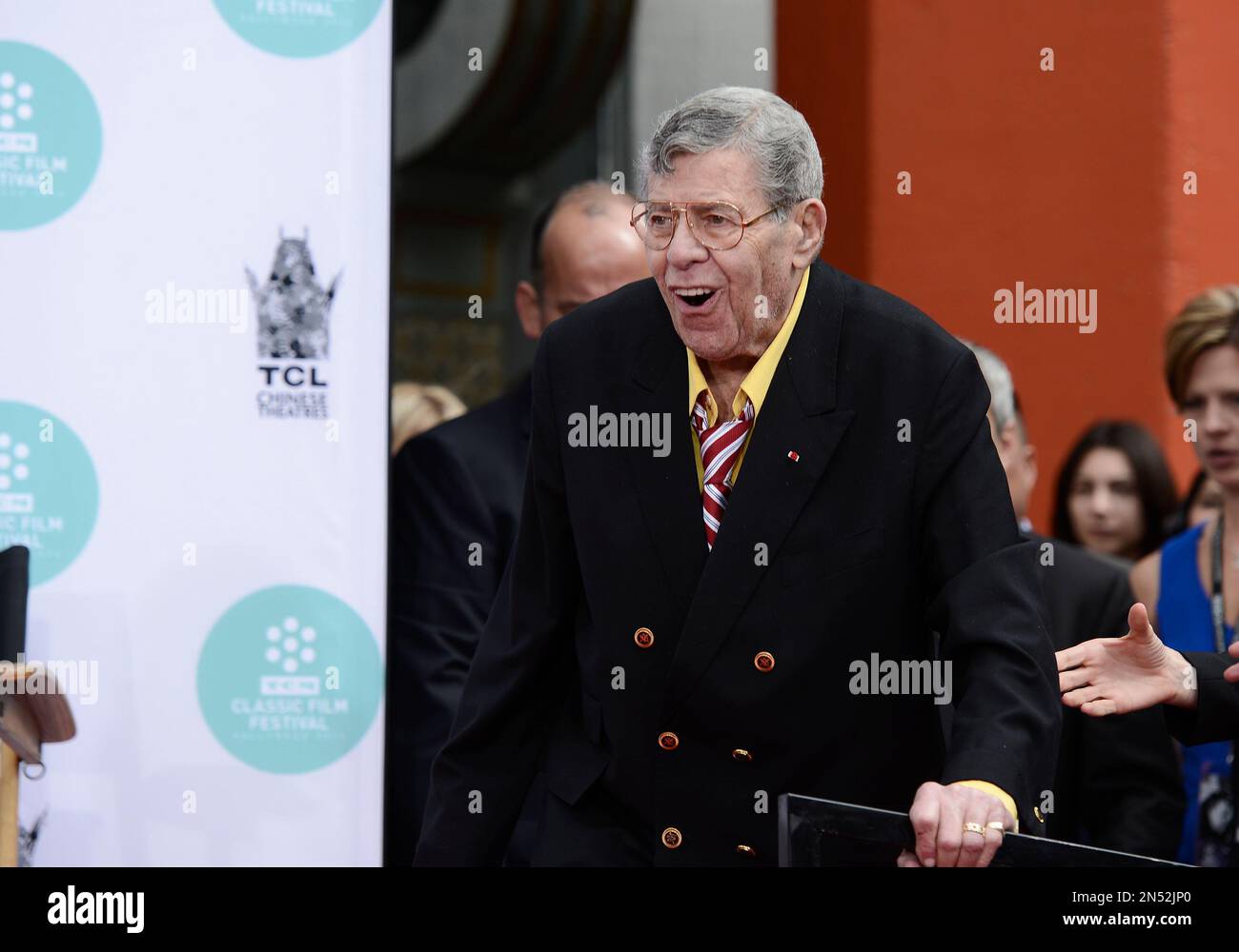 Actor and comedian Jerry Lewis is honored with a hand and footprint ...