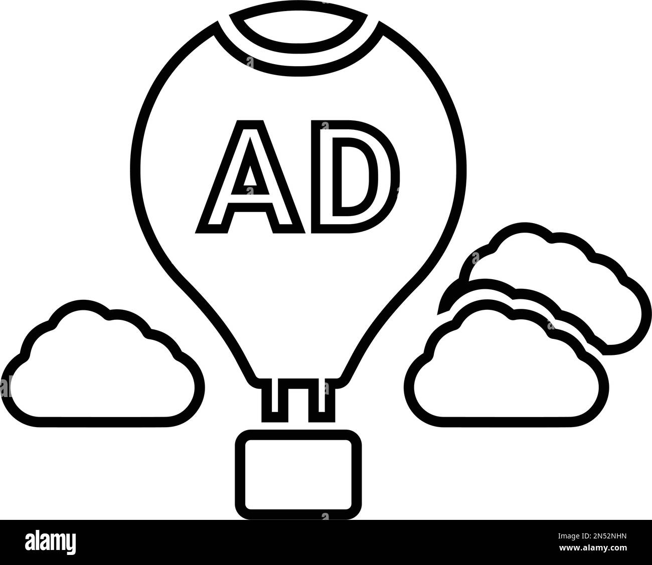 Balloon, ad icon is isolated on white background. Use for graphic and ...