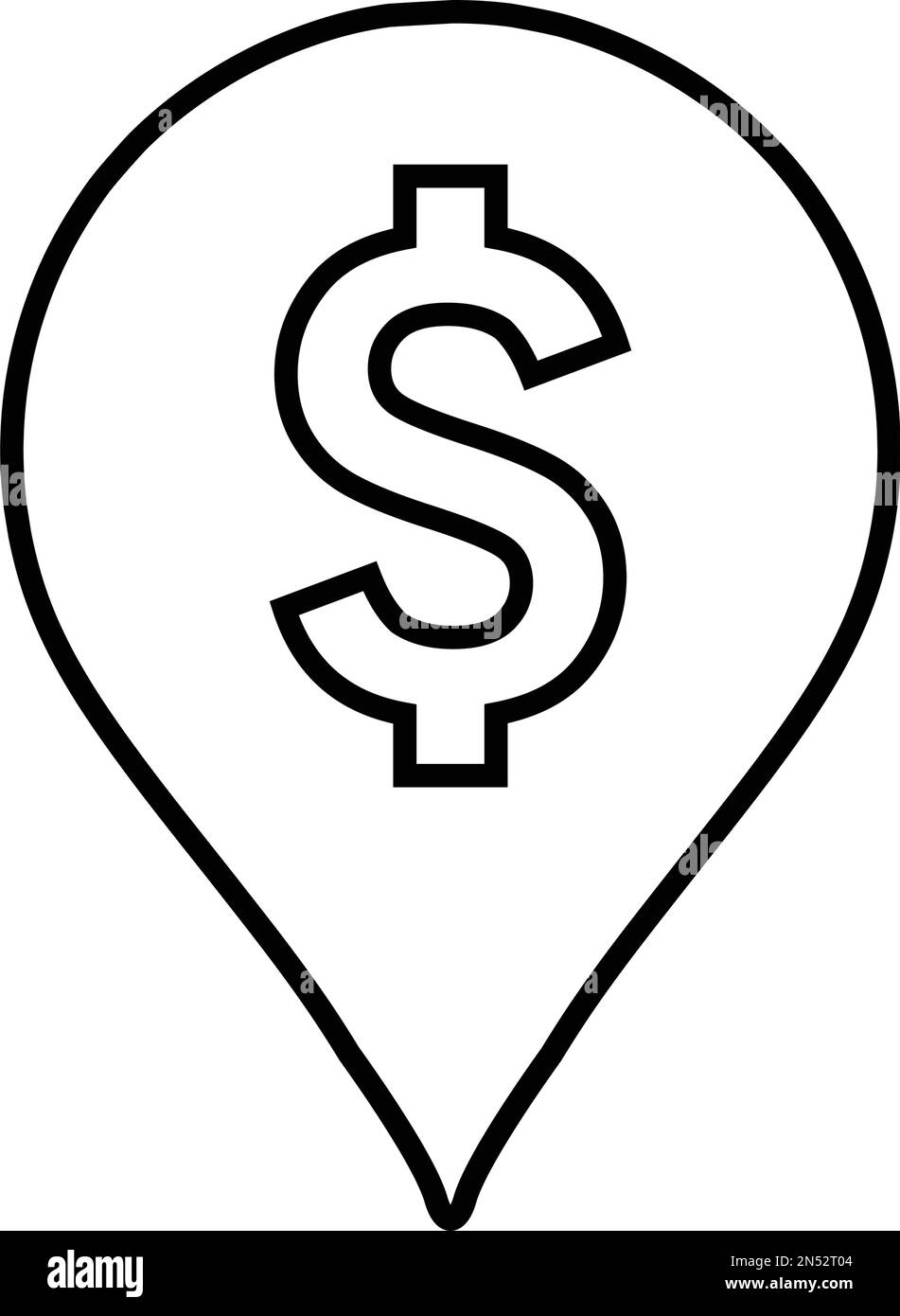 Bank pointer, dollar, location icon is isolated on white background ...