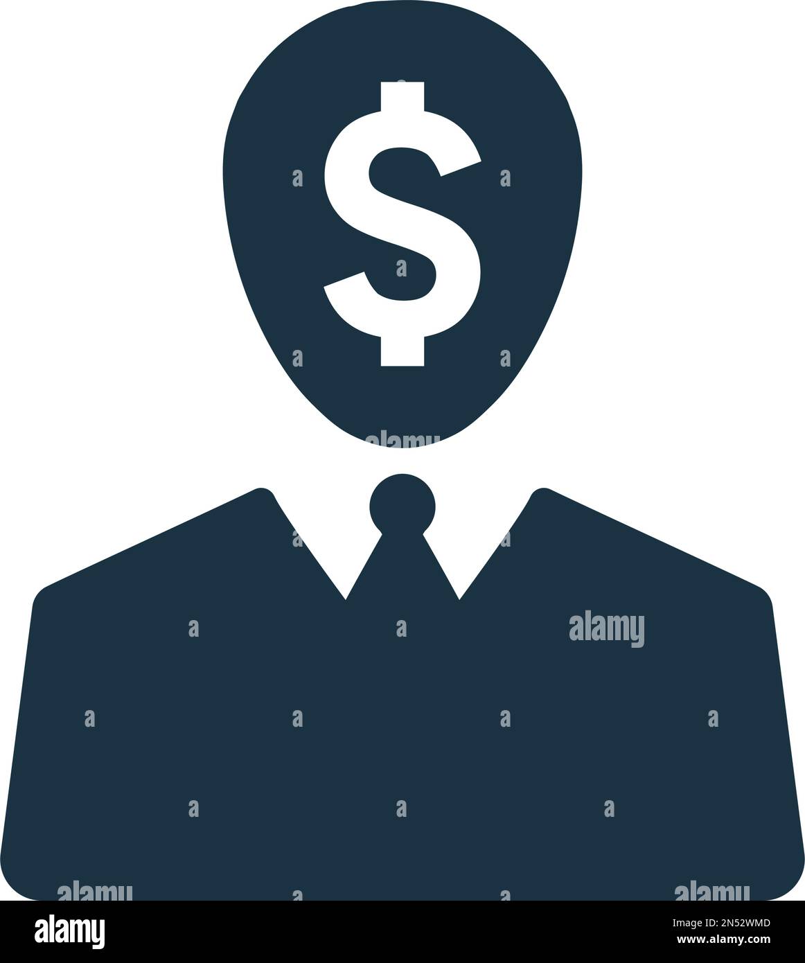 Banker, businessman, capitalist icon is isolated on white background ...