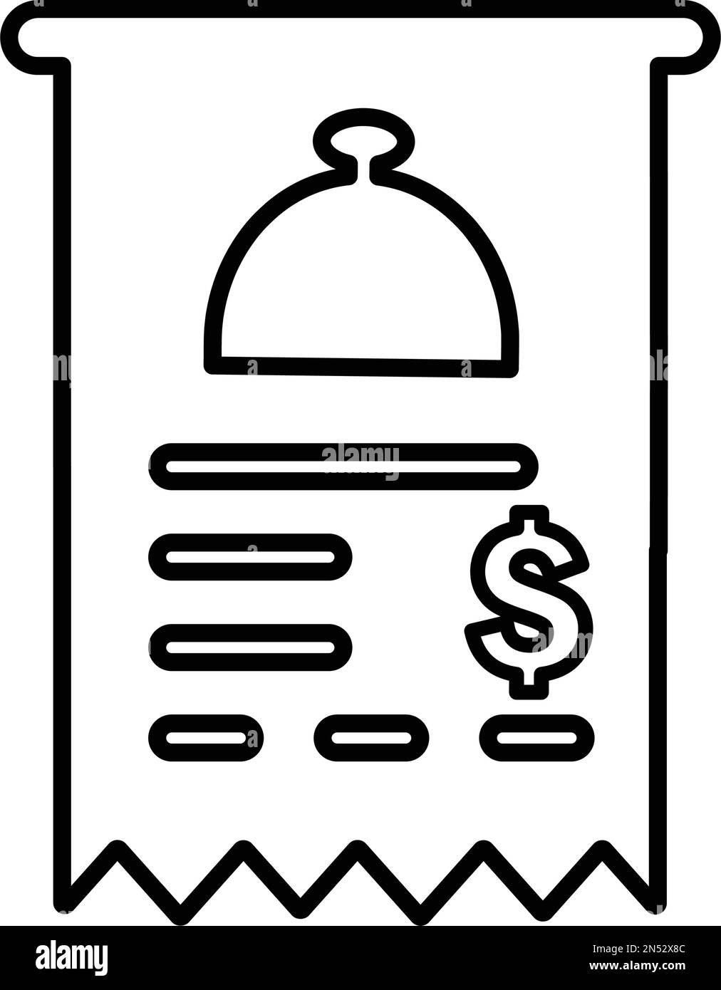 Bill, food, receipt icon. Well organized simple vector illustration ...