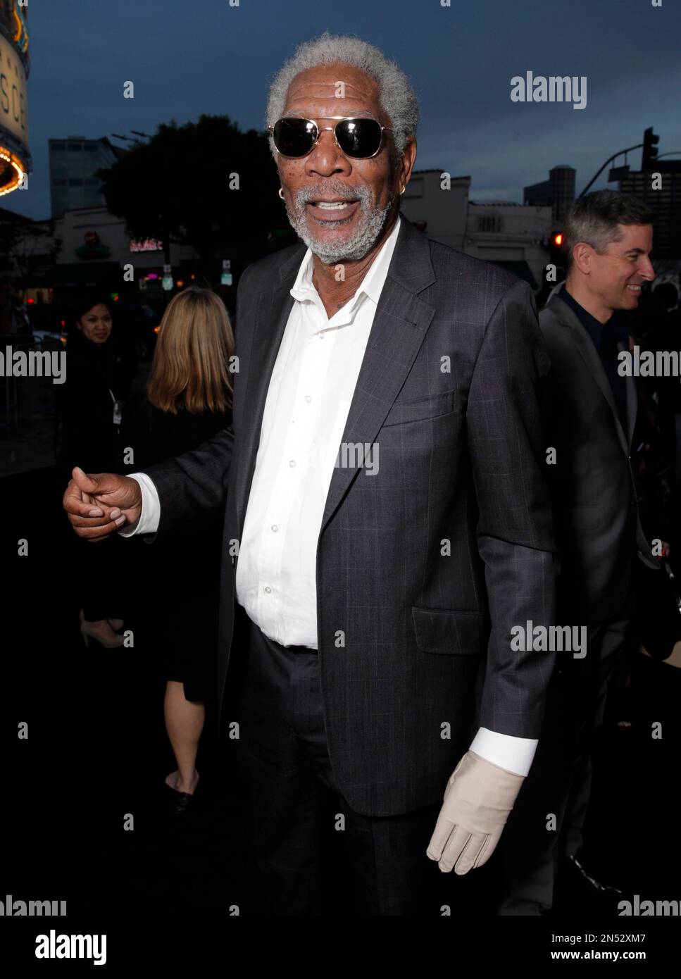 Morgan Freeman arrives at the Los Angeles premiere of "Transcendence ...