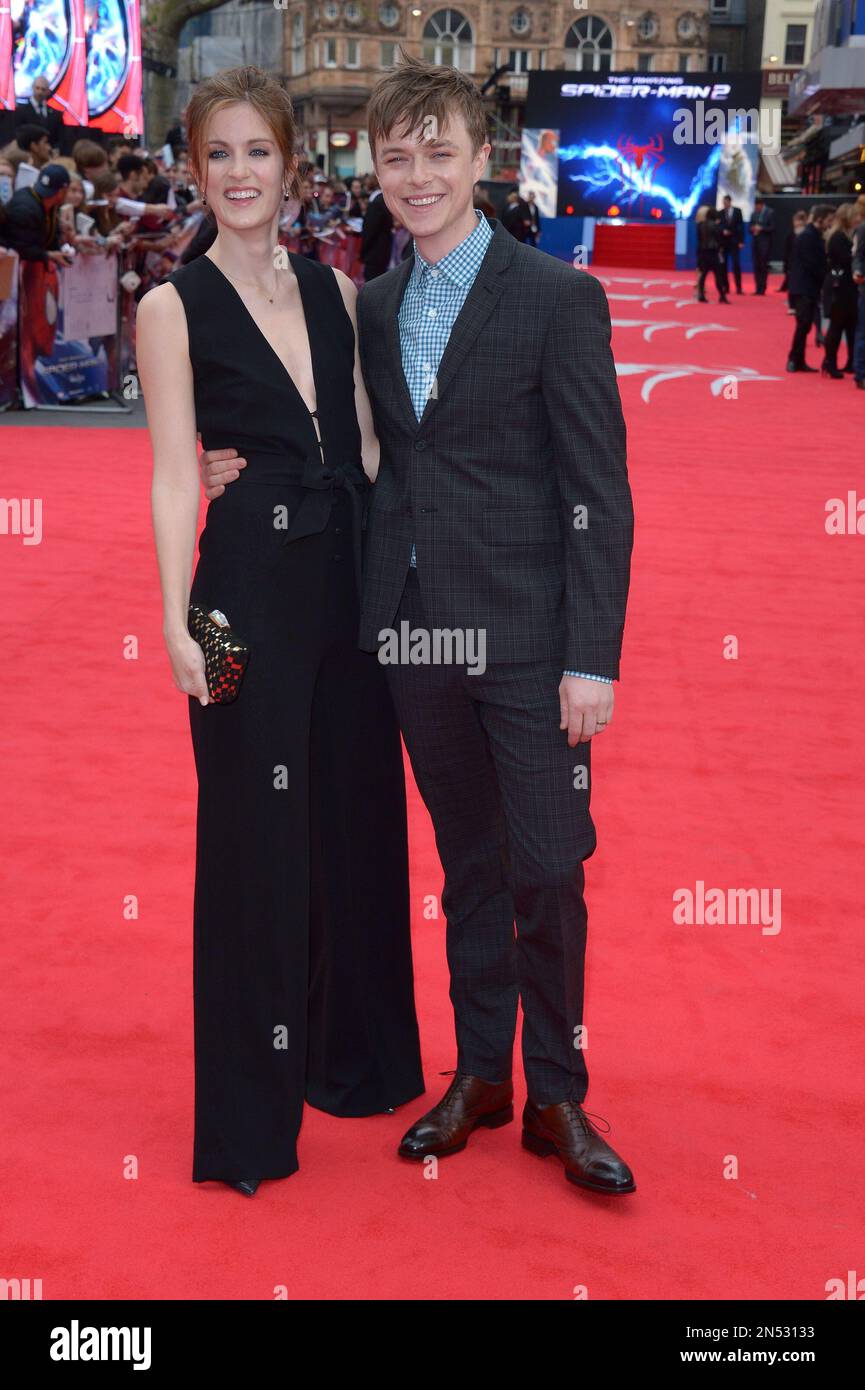 Actress Anna Wood and actor Dane DeHaan pose for photographers as they ...