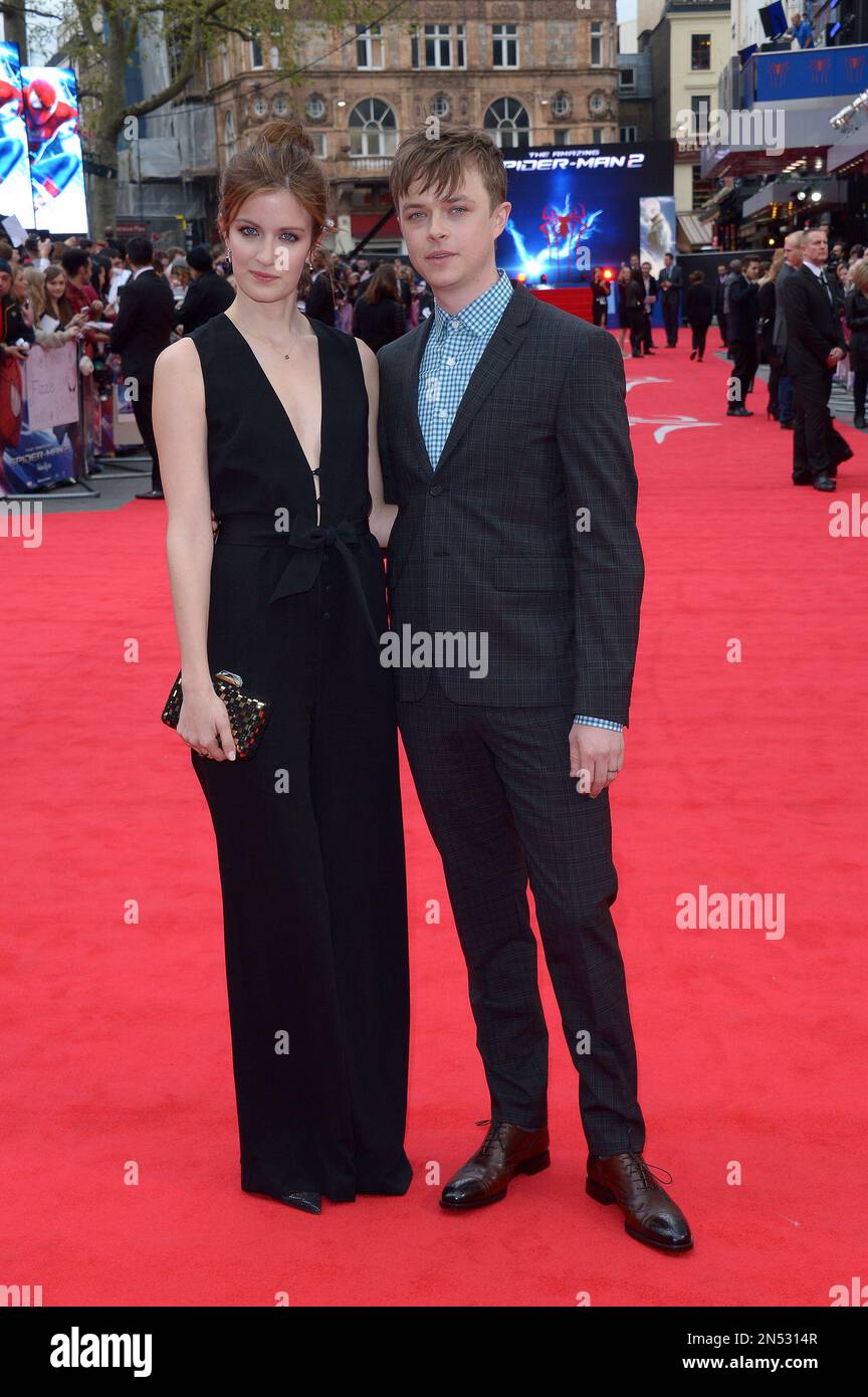 Actress Anna Wood and actor Dane DeHaan pose for photographers as they ...