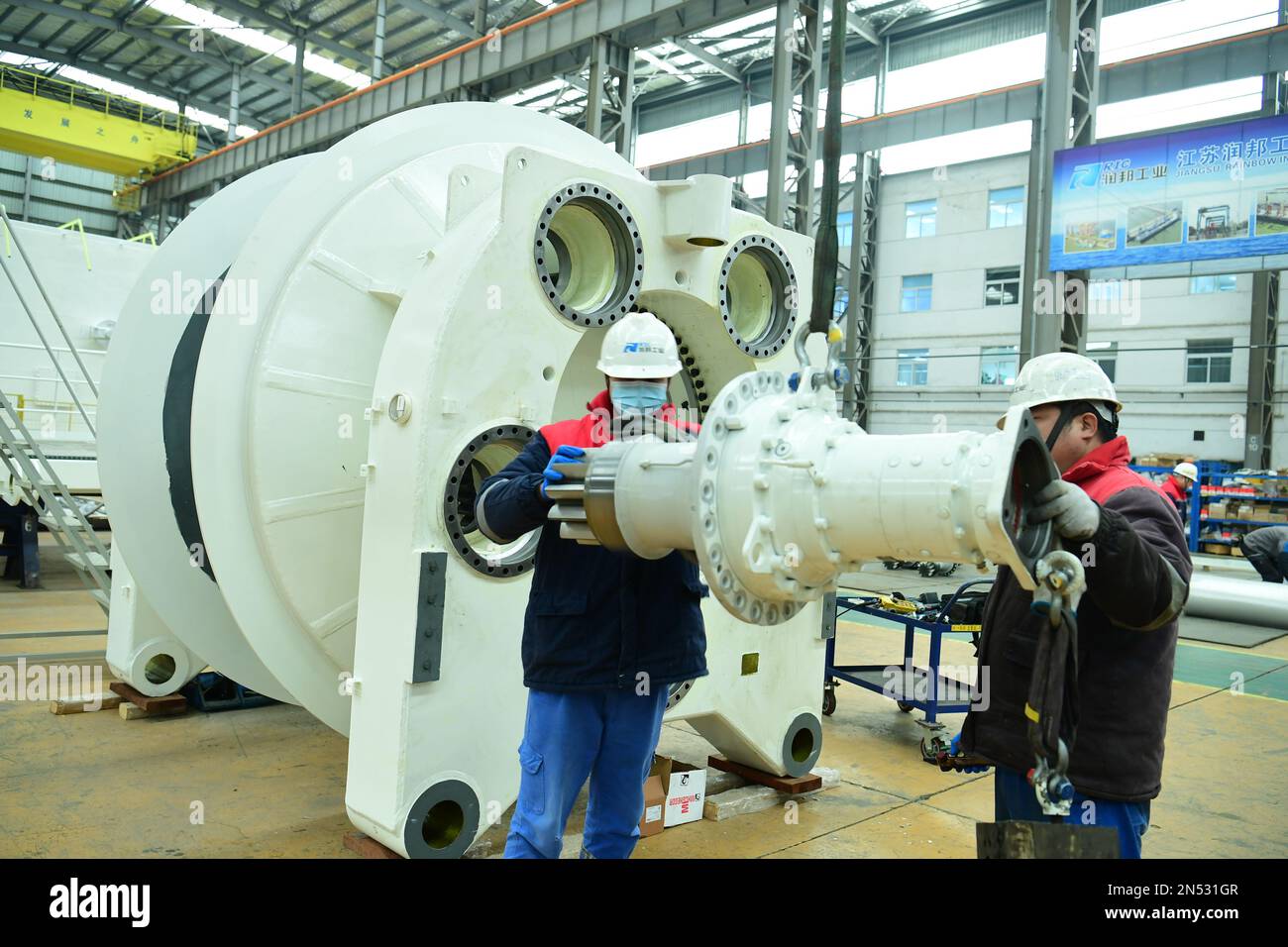 SUZHOU, CHINA - FEBRUARY 9, 2023 - Production technicians assemble a ...