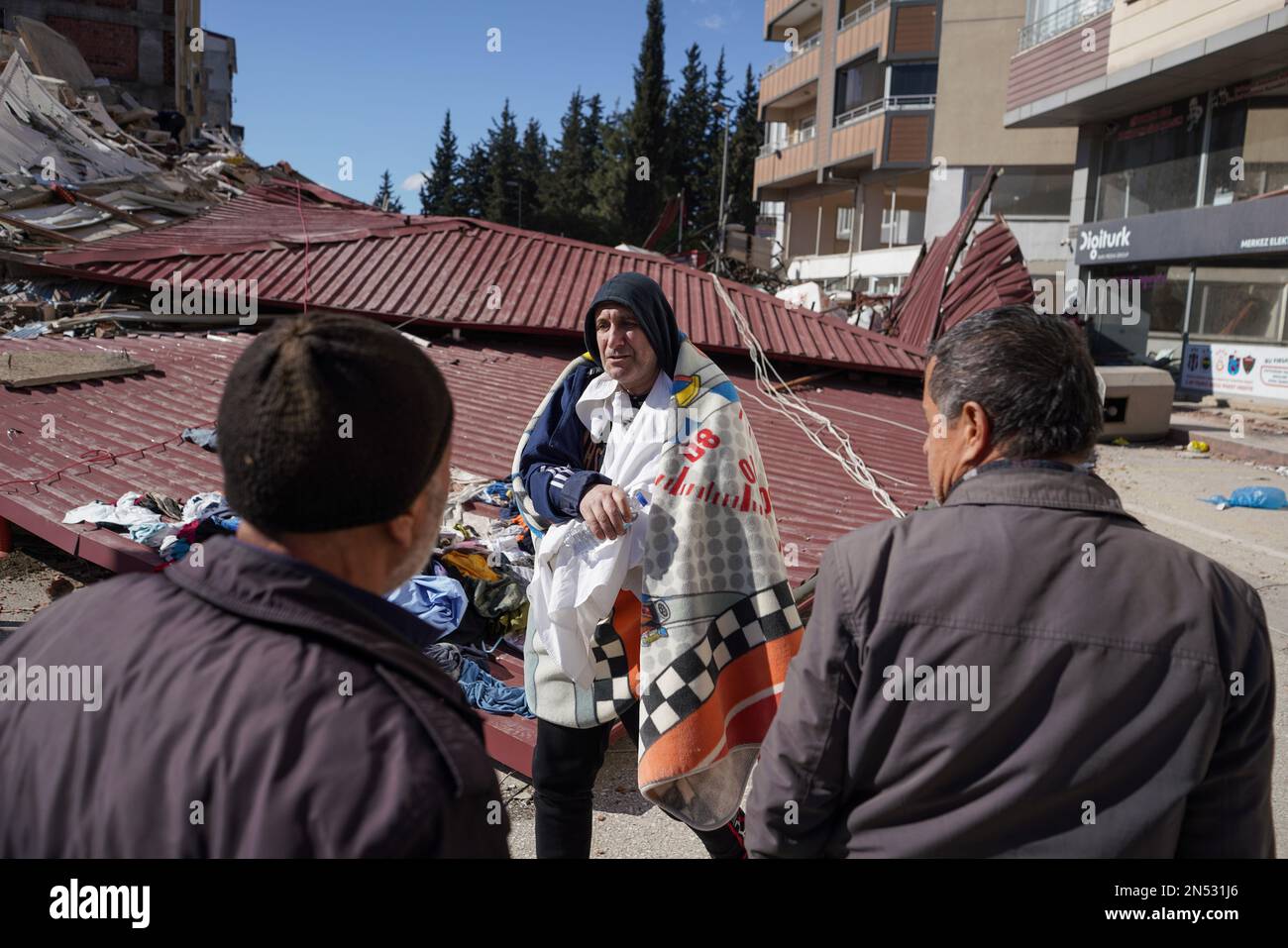 Hatay, Turkey. 08th Feb, 2023. A man left homeless due to an earthquake ...