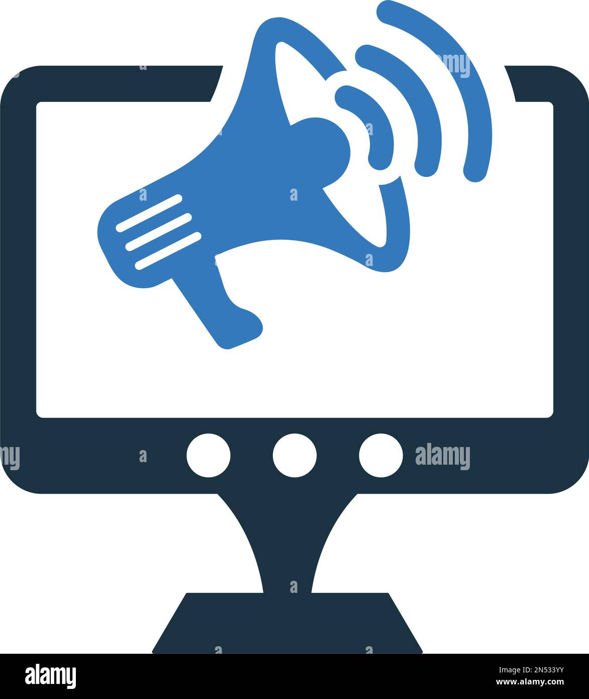 Broadcast, advertising, media icon is isolated on white background. Use ...