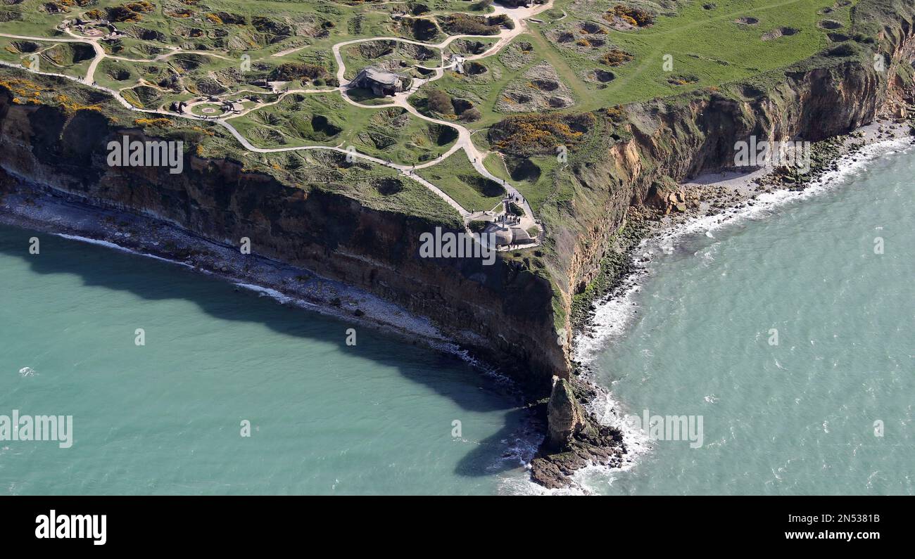 The "Pointe du Hoc" is pictured Tuesday, April 8, 2014 near Caen ...