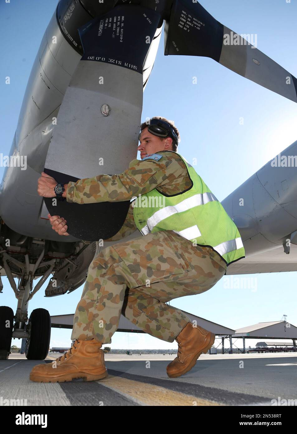 In this Tuesday, April 8, 2014 photo, Leading Aircraftman Andrew Smith ...