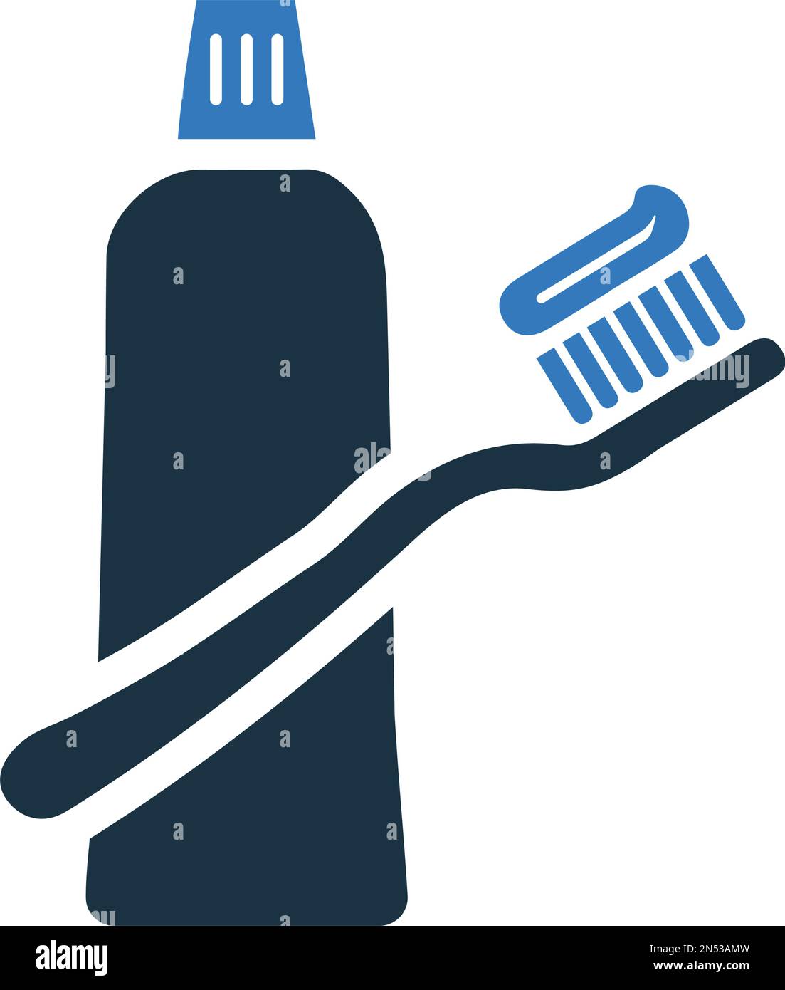 Toothbrush, toothpaste icon is isolated on white background. Use for ...