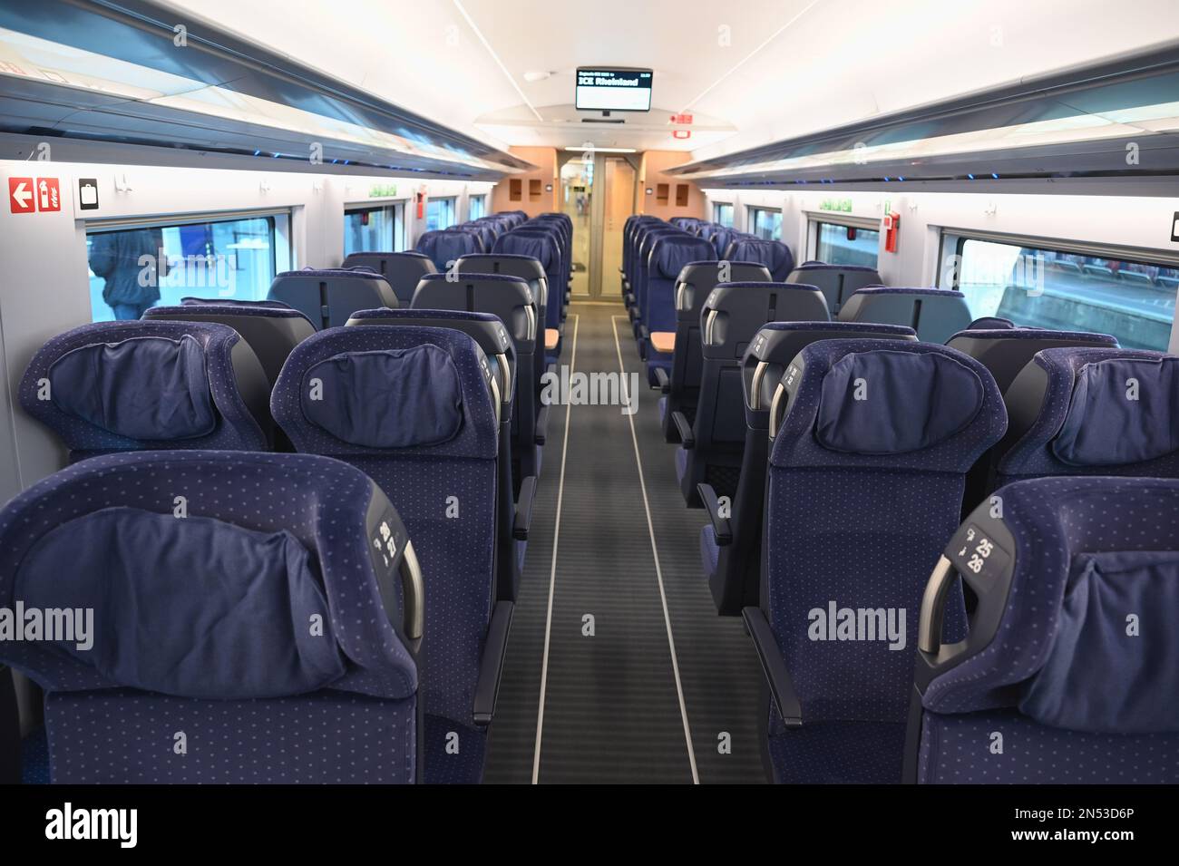 Cologne, Germany. 08th Feb, 2023. Interior shot of the new ICE 3neo at ...