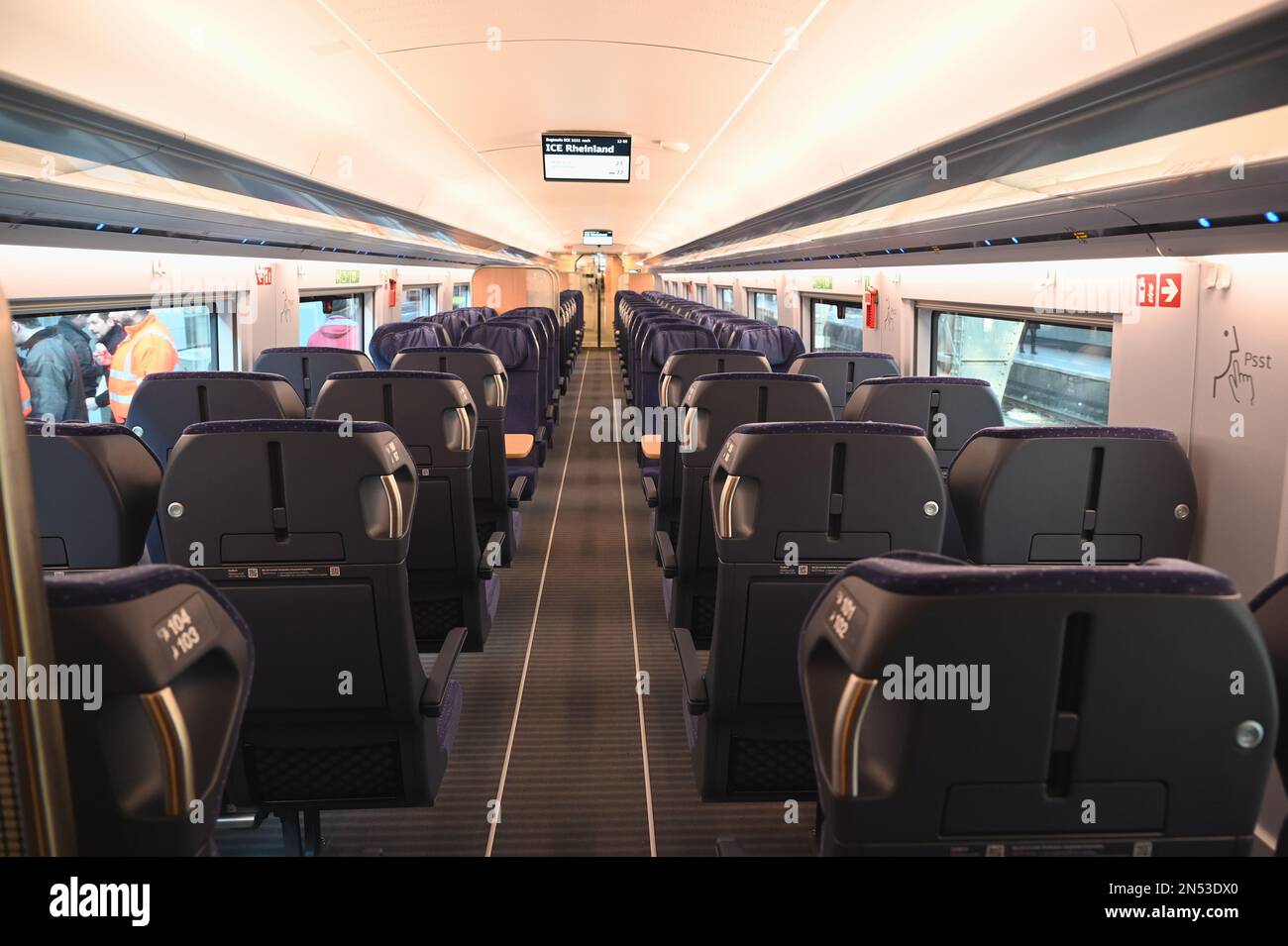 Cologne, Germany. 08th Feb, 2023. Interior shot of the new ICE 3neo at ...