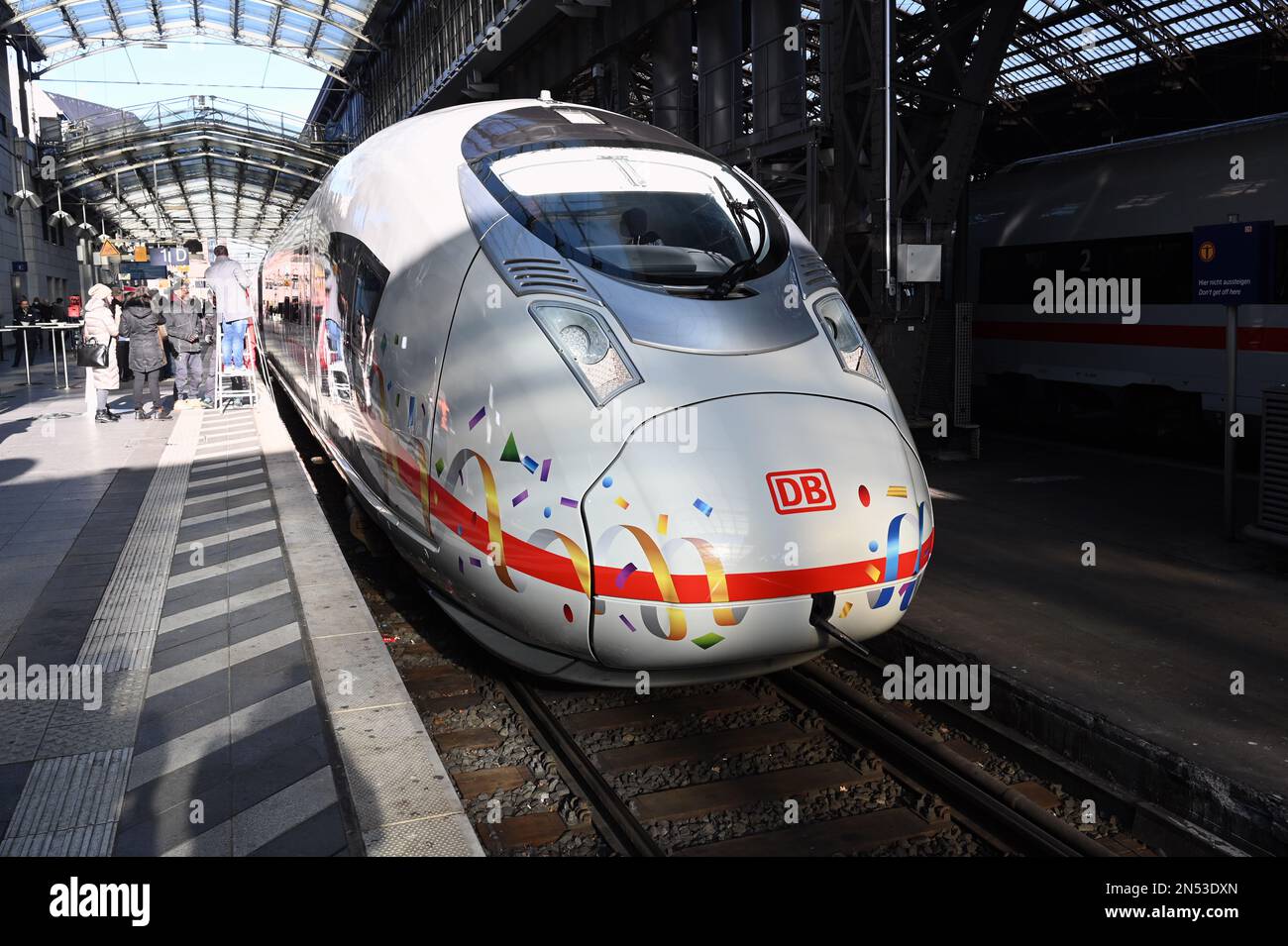 Cologne, Germany. 08th Feb, 2023. Exterior painting of the ICE at the ...