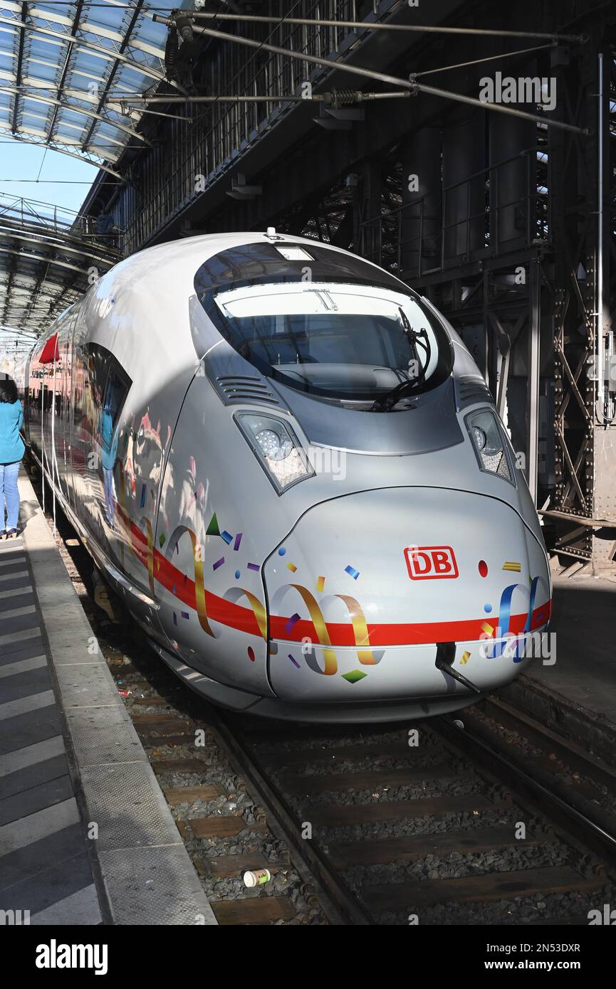 Cologne, Germany. 08th Feb, 2023. Exterior painting of the ICE at the ...