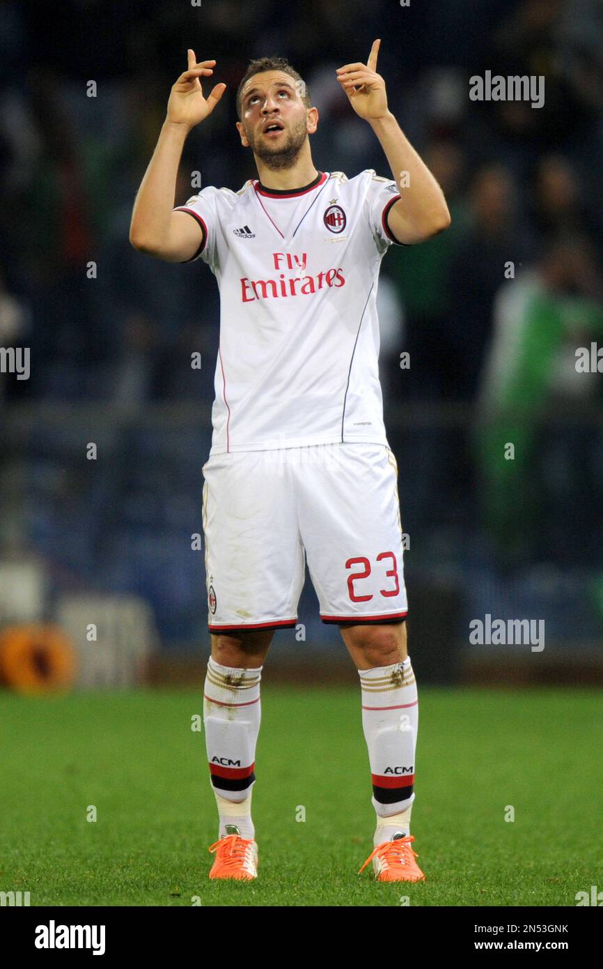 AC Milan forward Adel Taarabt celebrates after scoring during a Serie A ...