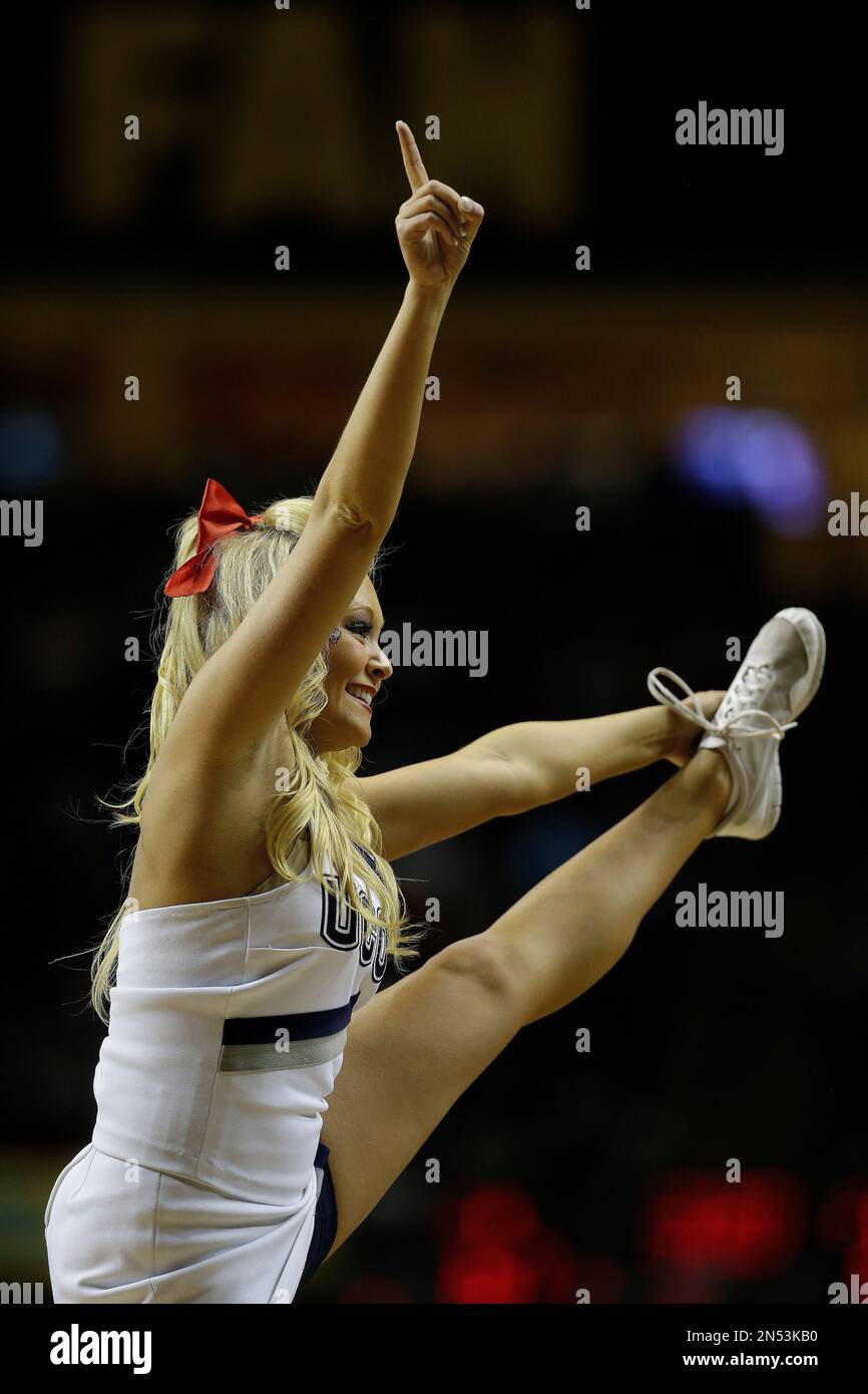 Connecticut cheerleaders perform against Stanford during the second ...