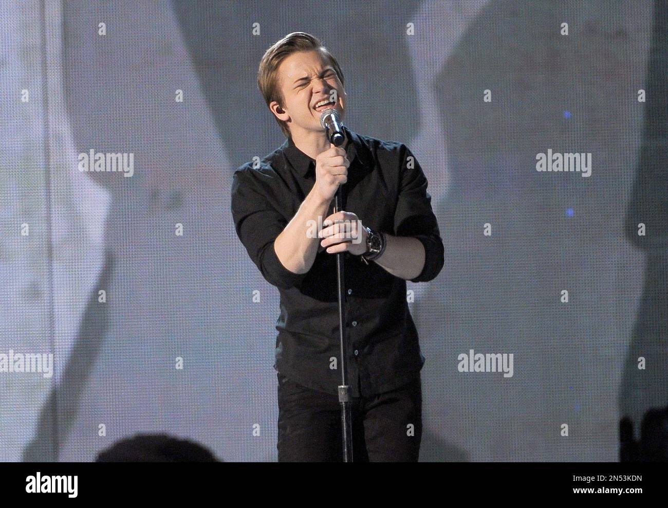 Hunter Hayes performs on stage at the 49th annual Academy of Country ...