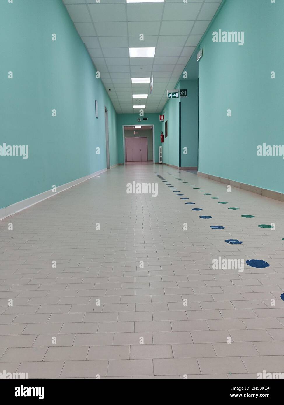 A corridor of hospital building Stock Photo - Alamy
