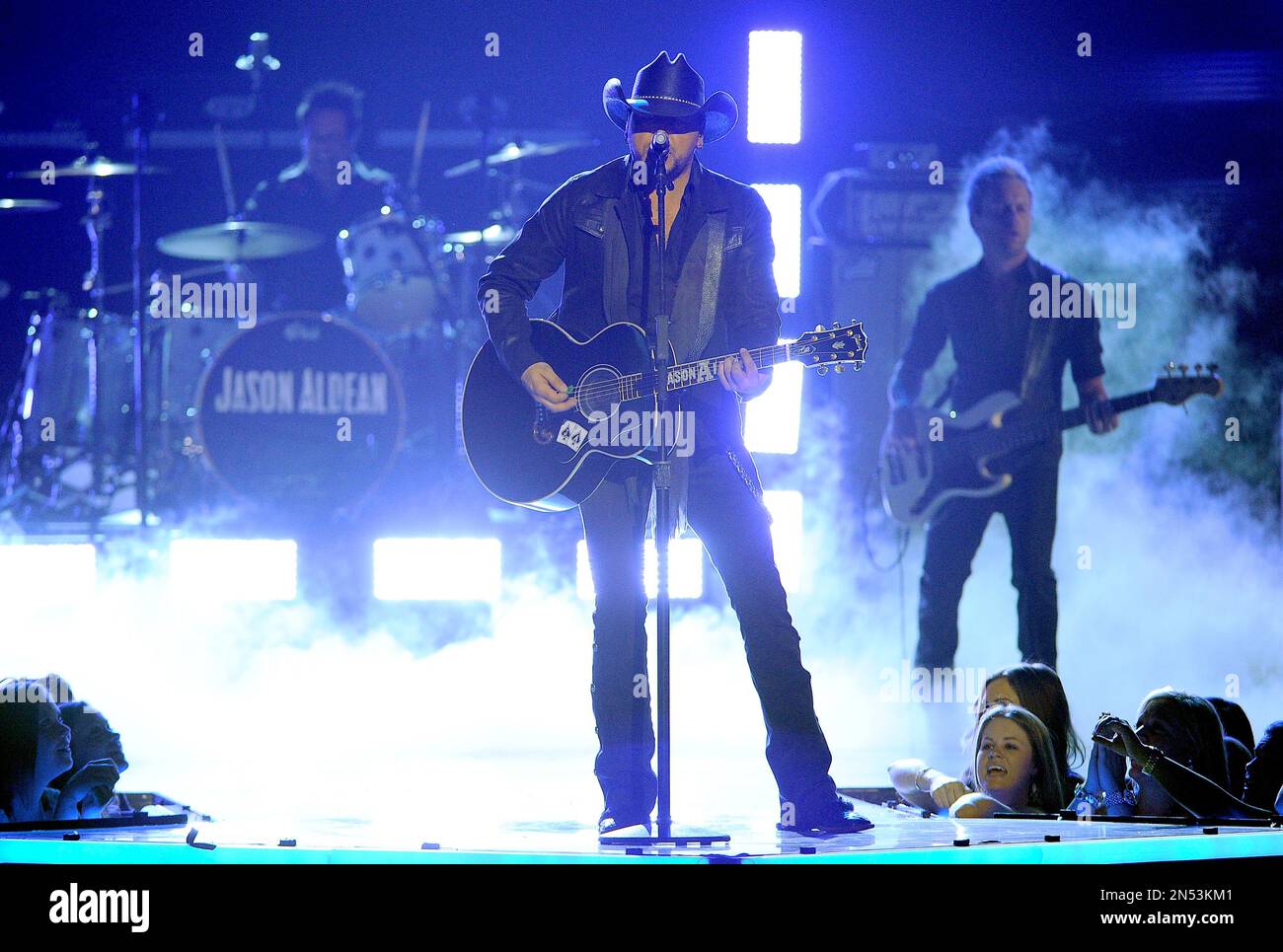 Jason Aldean Performs On Stage At The 49th Annual Academy Of Country