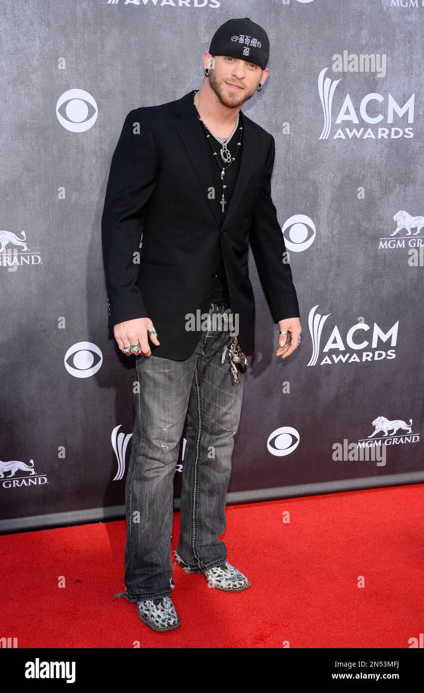 Brantley Gilbert arrives at the 49th annual Academy of Country Music ...