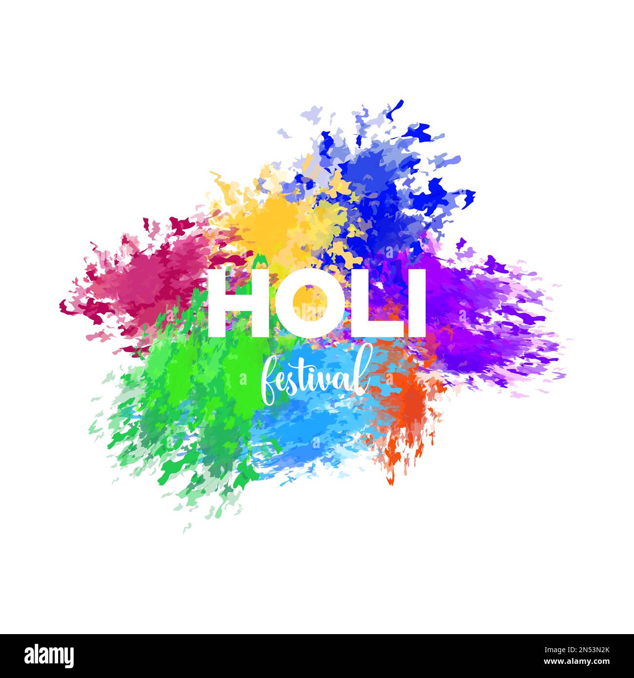 Holi festival. Vector illustration of vibrant colors ant text. Indian ...