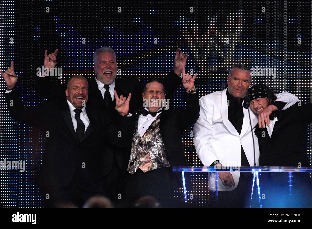 (left to right) Paul Levesque aka Triple H, Kevin Nash, Michael Shawn ...