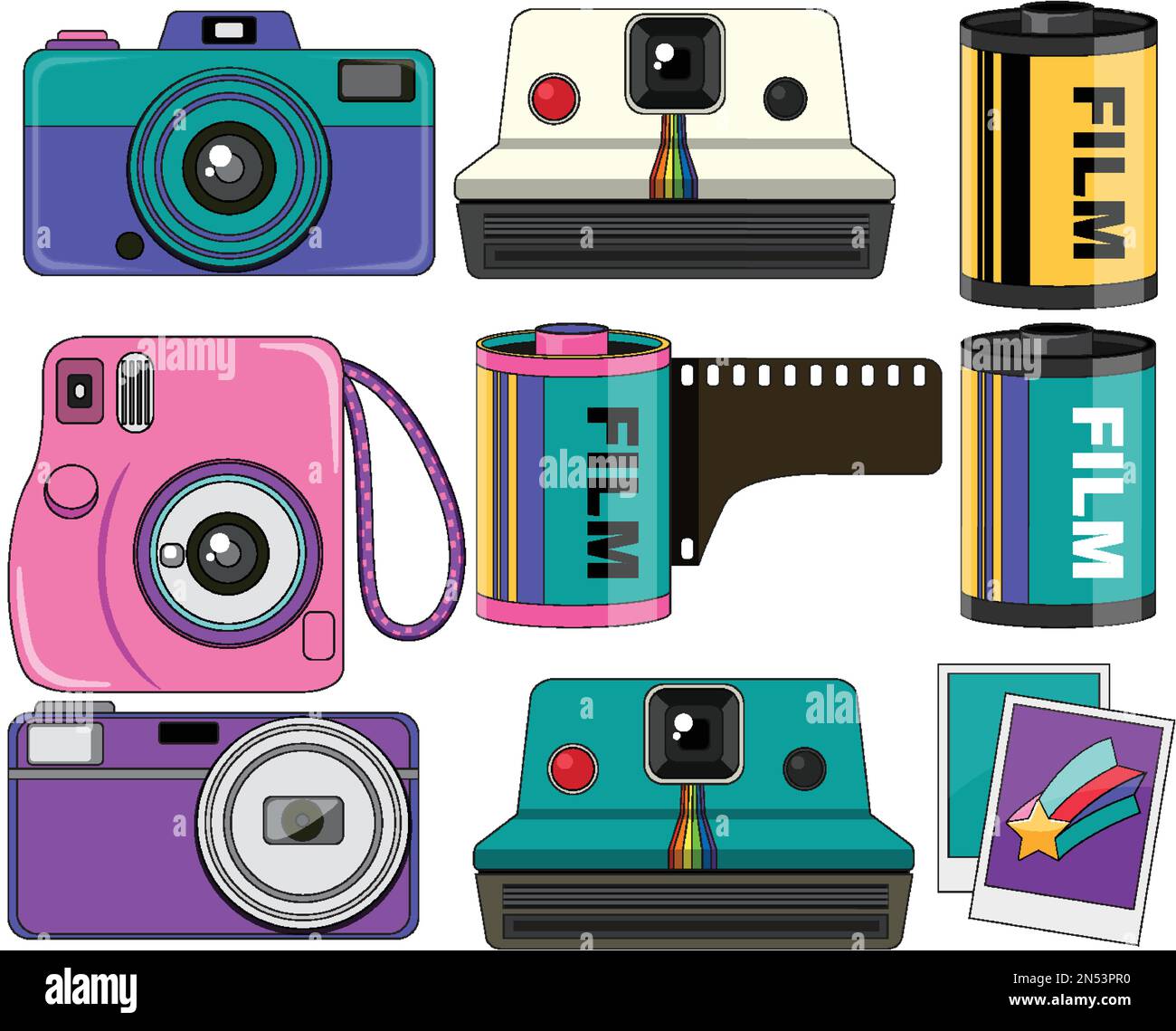 Retro objects and electronic devices illustration Stock Vector Image ...