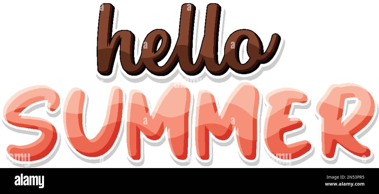 Hello summer text for banner or poster design illustration Stock Vector ...