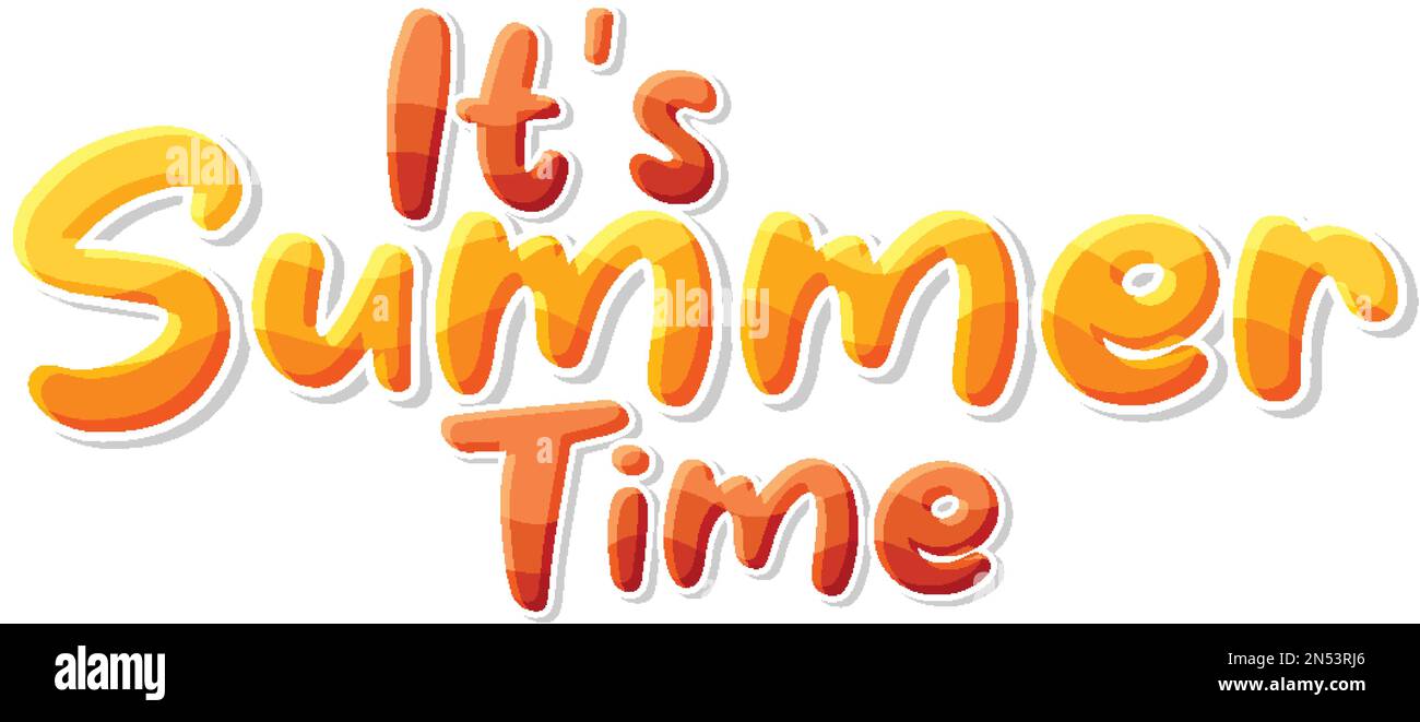 Its summer time text for banner or poster design illustration Stock ...