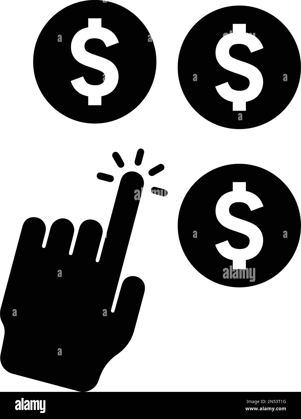 Click, paid icon - Simple editable vector EPS file Stock Vector Image ...