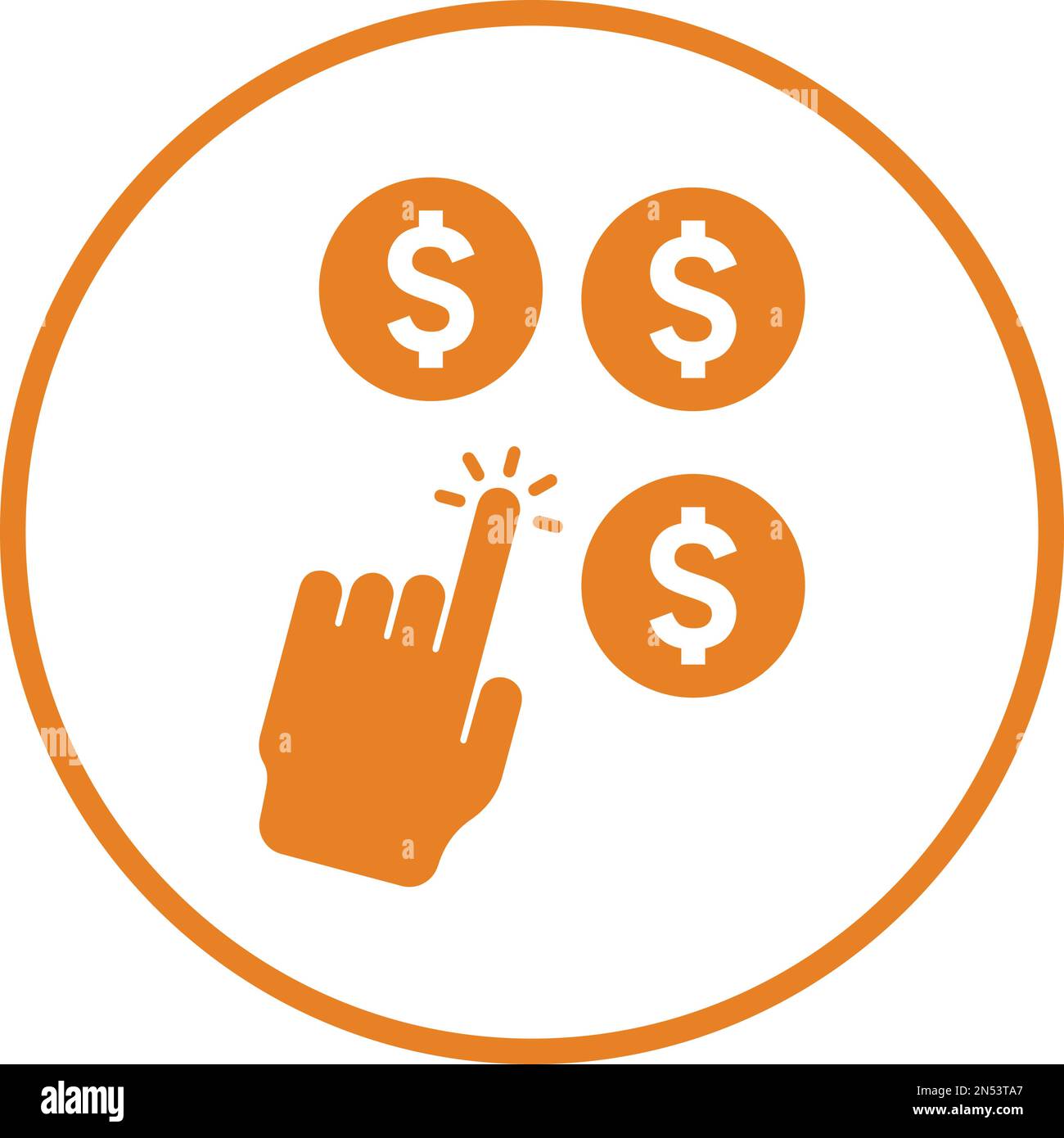 Click, paid icon - Simple editable vector EPS file Stock Vector Image ...