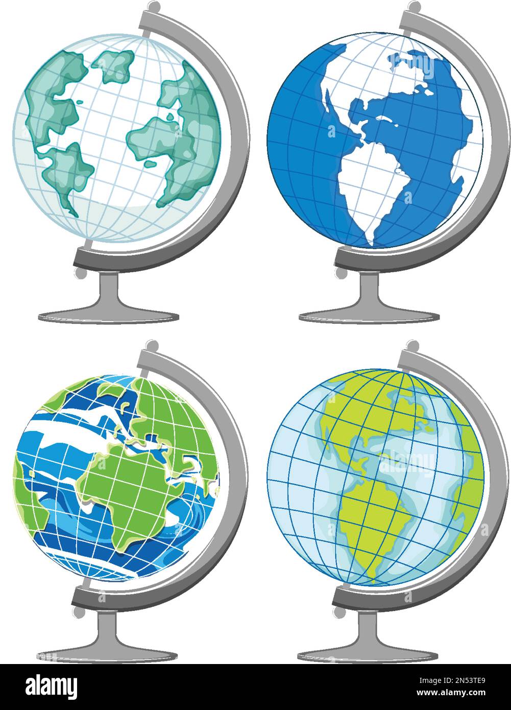 Earth globe planets collection illustration Stock Vector Image & Art ...
