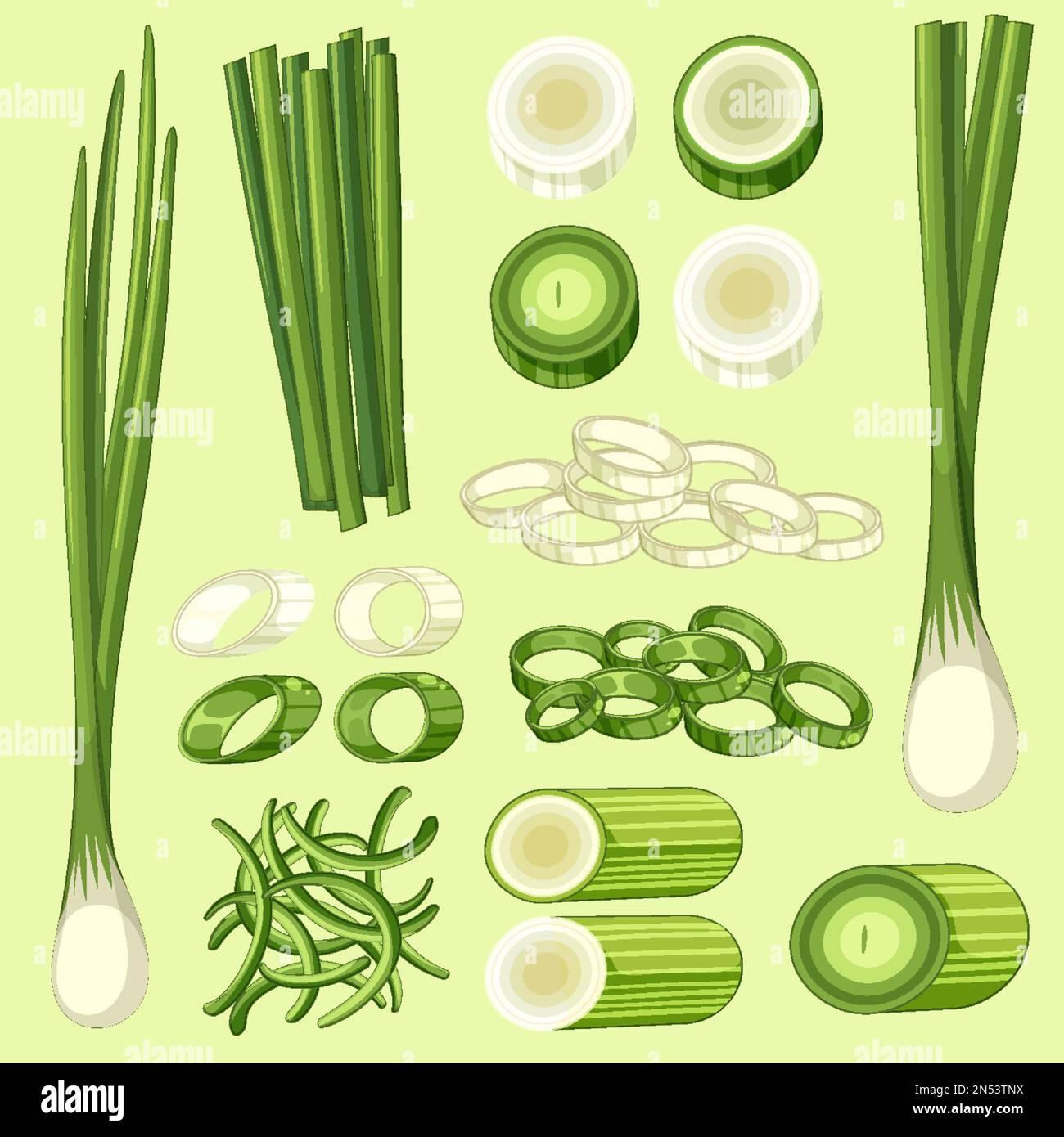 Cartoon spring onion with background illustration Stock Vector Image ...