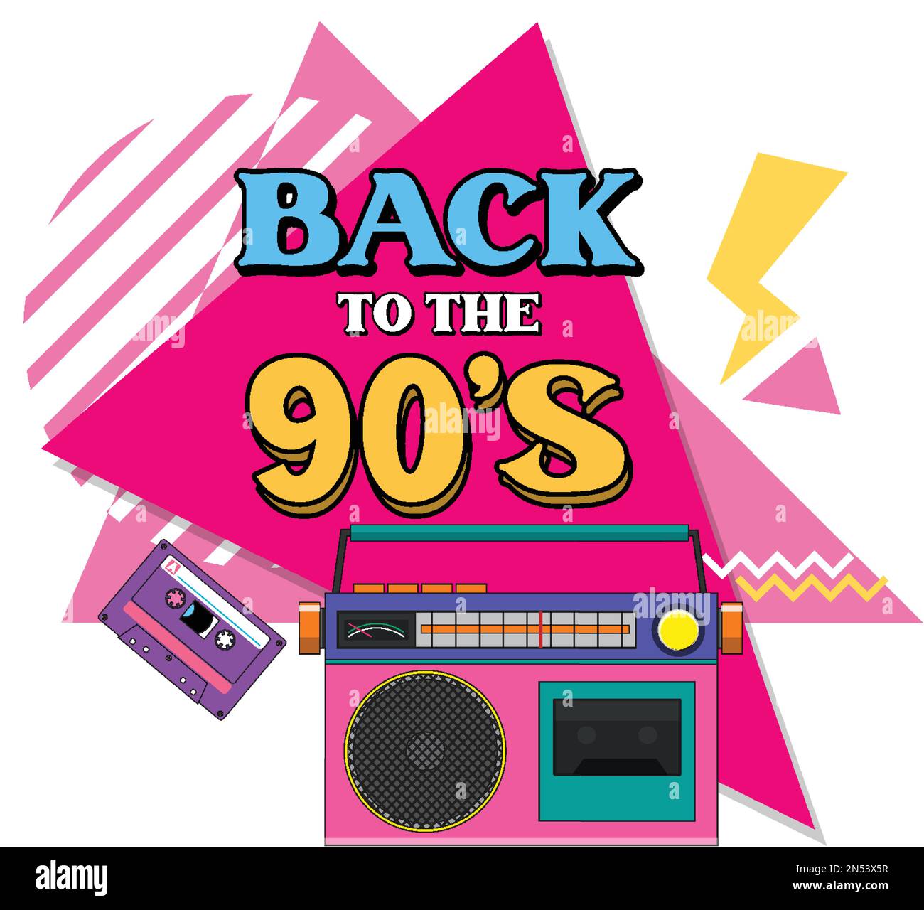 Back to the 90s banner template illustration Stock Vector Image & Art ...